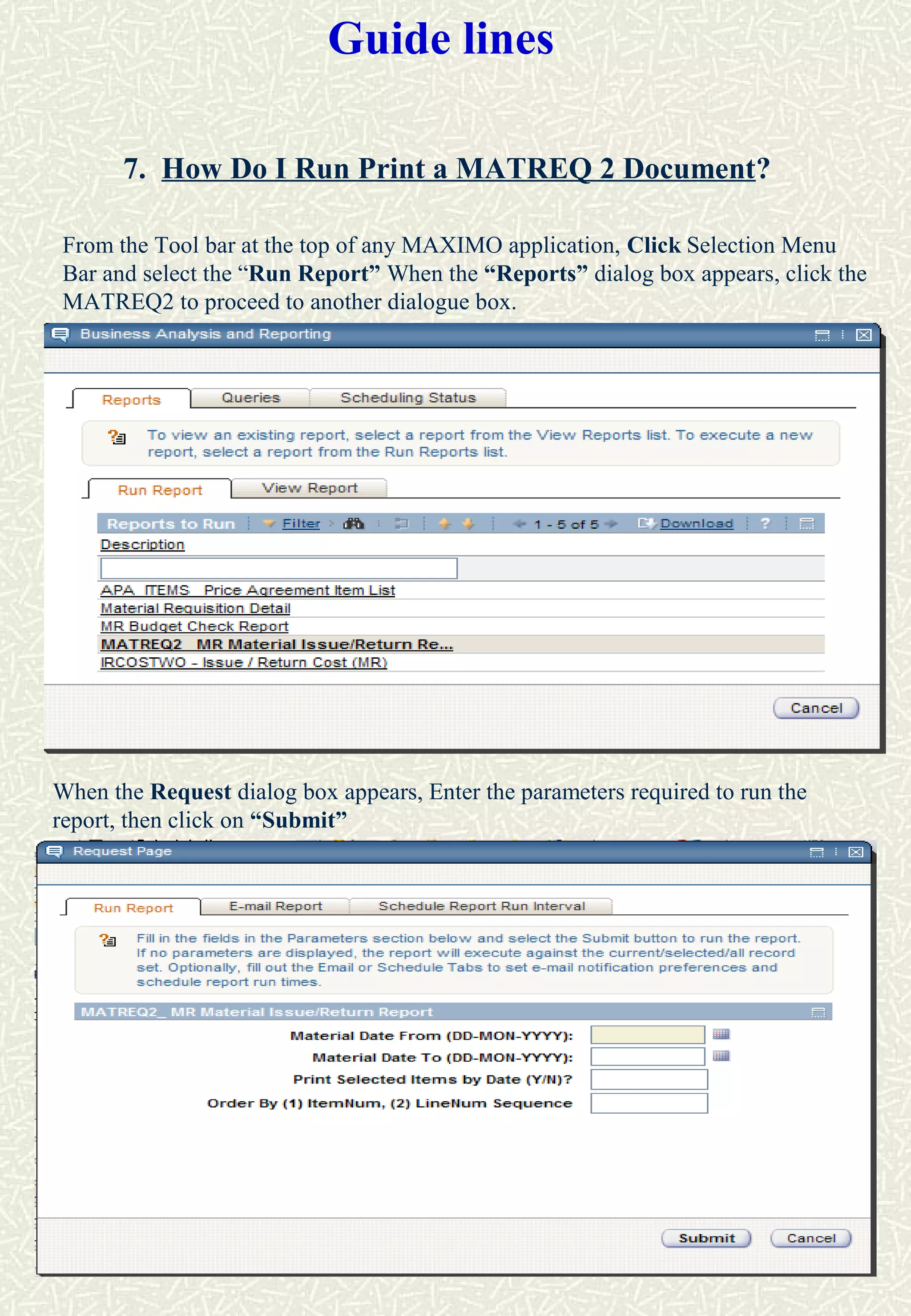 Material Request (OPERATION) | PPT