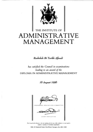 Diploma - Admin Mgmt | PDF