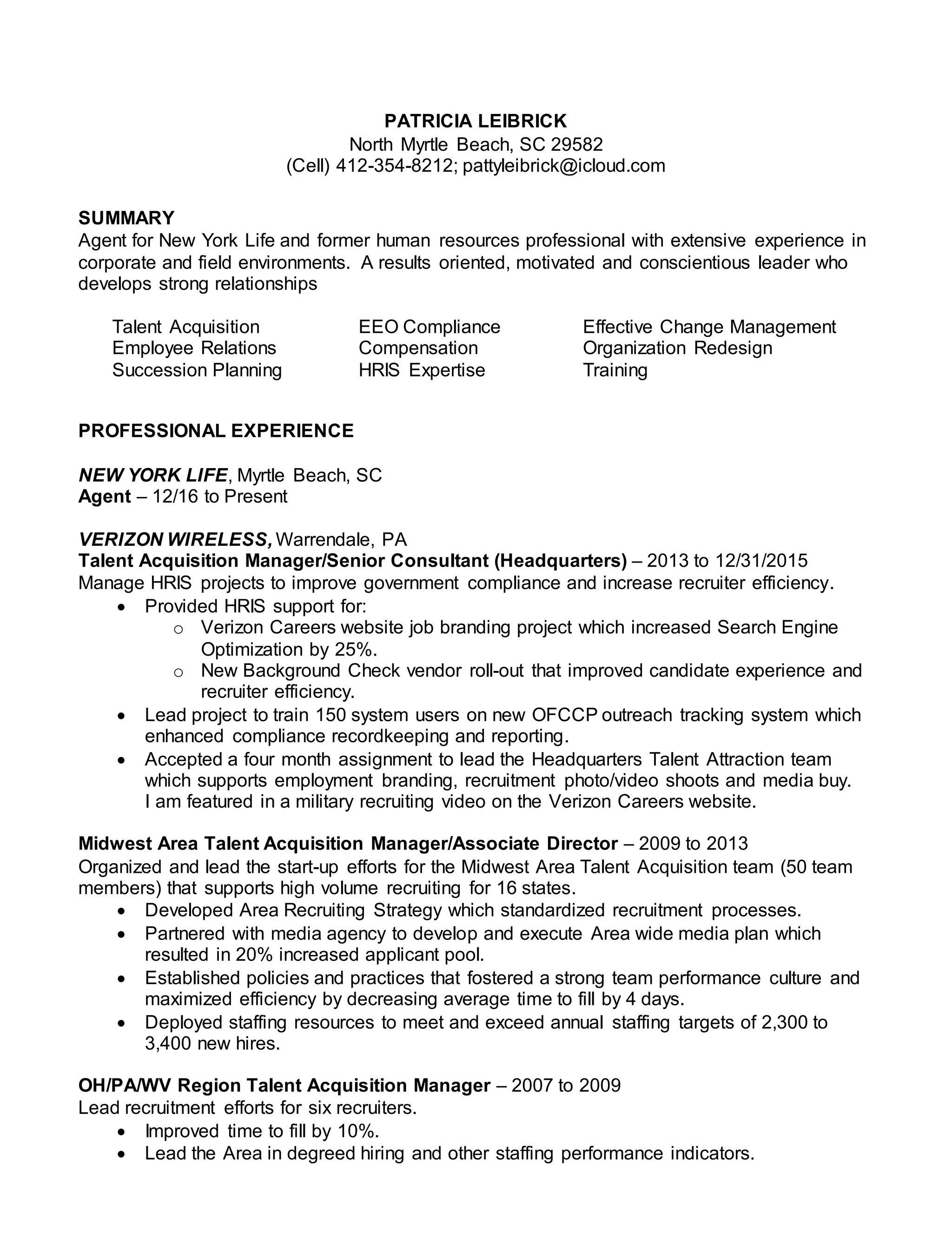 PALeibrick resume 2017 SC | DOCX | Human Resources | Business