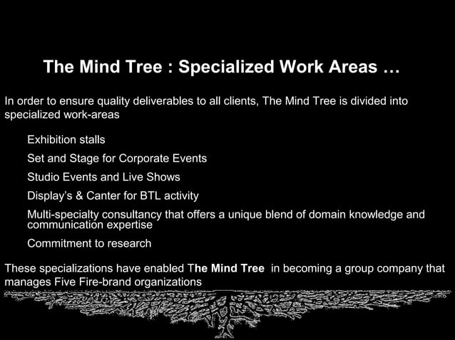The Mind Tree Events Profile Presentation | PPT