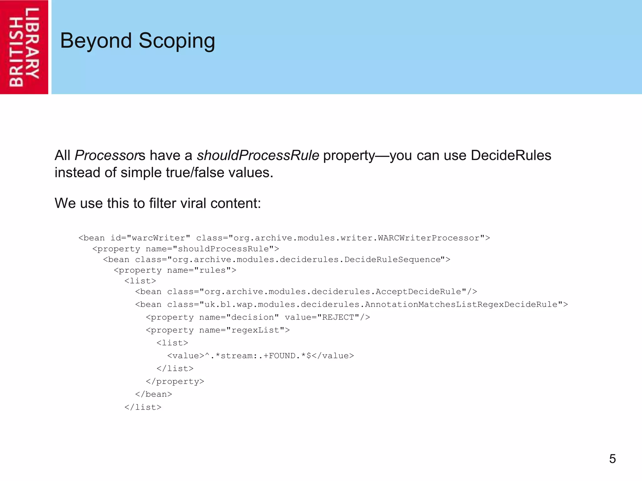 Heritrix DecideRules | PPTX