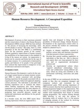 Human Resource Development: A Conceptual Exposition | PDF | Free Download