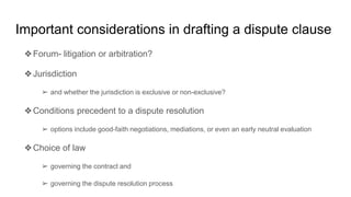 What makes a good dispute resolution clause? | PPTX