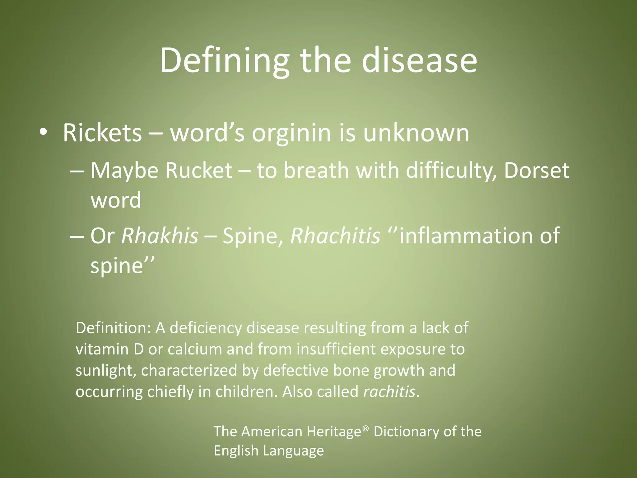 Rickets | PPTX | Bone and Joint Conditions | Diseases and Conditions