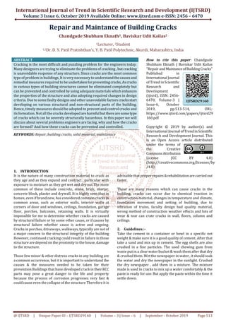 Repair and Maintance of Building Cracks | PDF