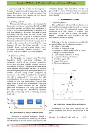Navigation of Mobile Inverted Pendulum via Wireless control using LQR Technique | PDF