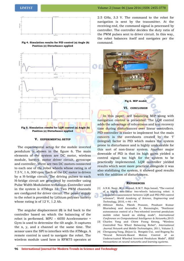 Navigation Of Mobile Inverted Pendulum Via Wireless Control Using Lqr Technique Pdf