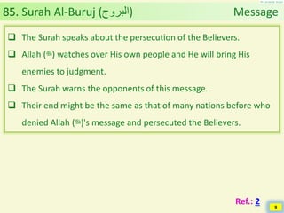 Al Quran (Chapter 85): Surah Al Buruj [The Constellations/The Stars] | PDF