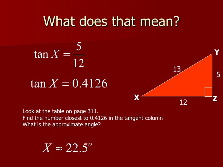 What Is The Tangent Ratio Responses
