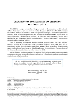 Oecd Regions At A Glance 2009 Oecd Organisation For Economic ...