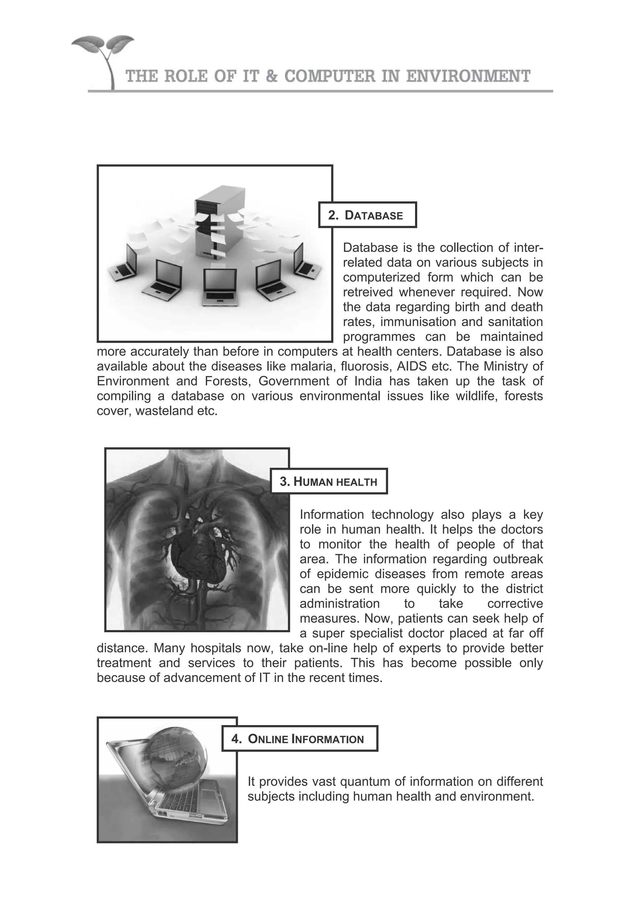 Role of IT & Computer in Environment | PDF