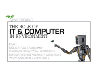 Role of IT & Computer in Environment | PDF