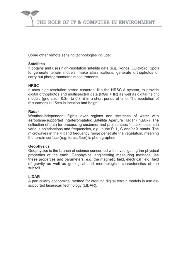 Role of IT & Computer in Environment | PDF | Technology Industry ...
