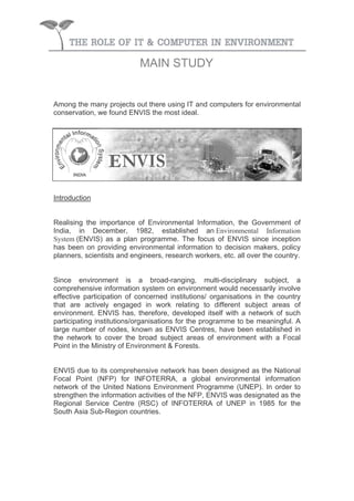 Role of IT & Computer in Environment | PDF