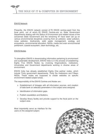 Role of IT & Computer in Environment | PDF