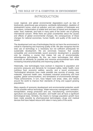 Role of IT & Computer in Environment | PDF