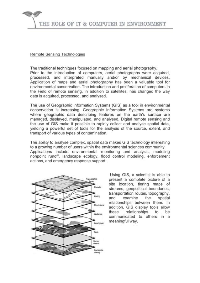 Role of IT & Computer in Environment | PDF | Technology Industry ...