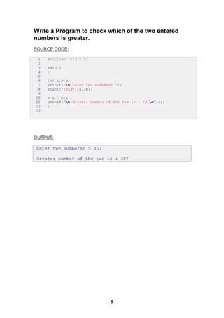 Programming in C Lab | PDF
