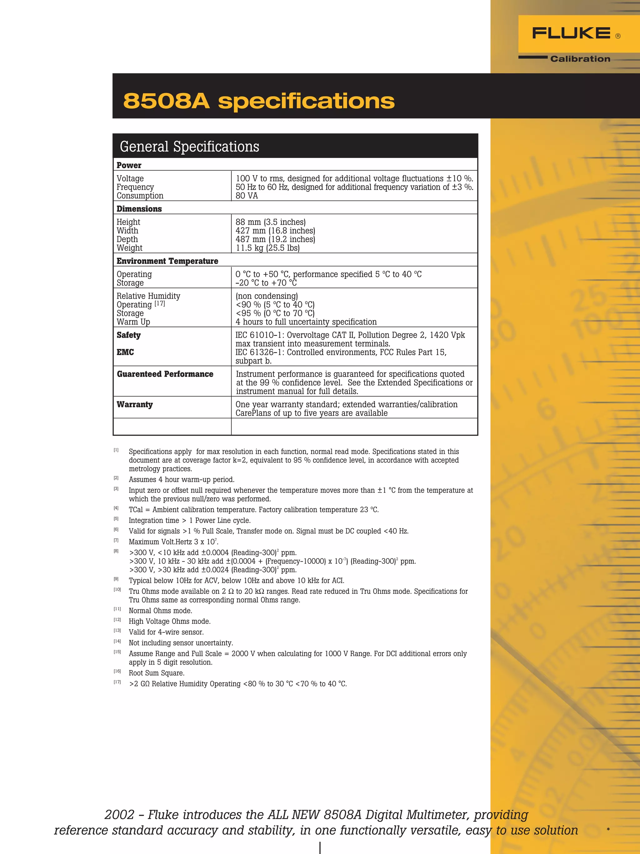 8508 a reference multimeter brochure | PDF