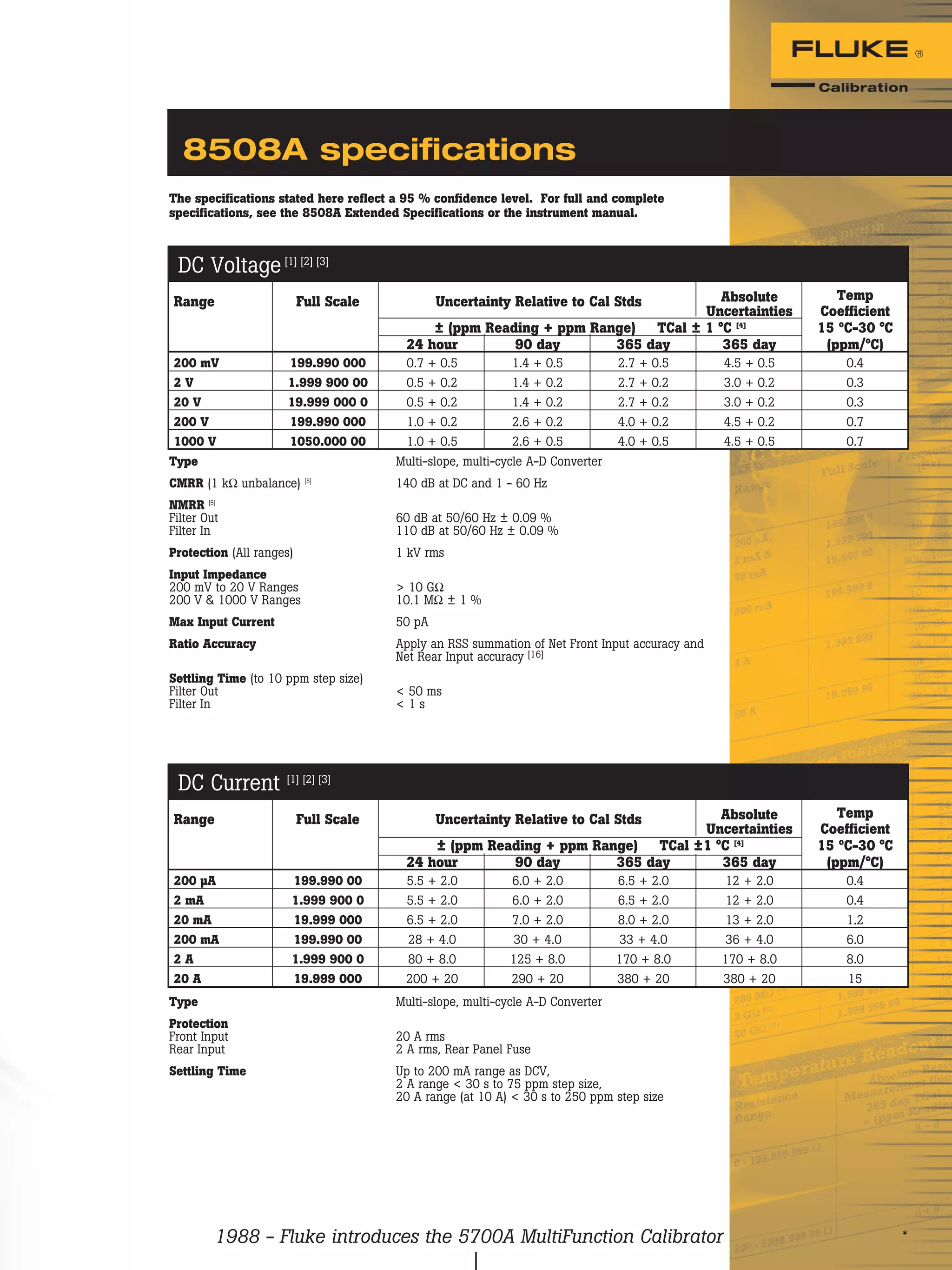8508 a reference multimeter brochure | PDF
