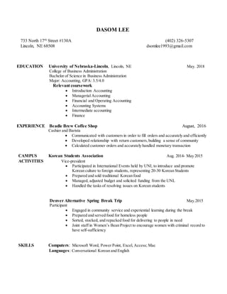 Final Resume | DOCX | Business | Business and Finance