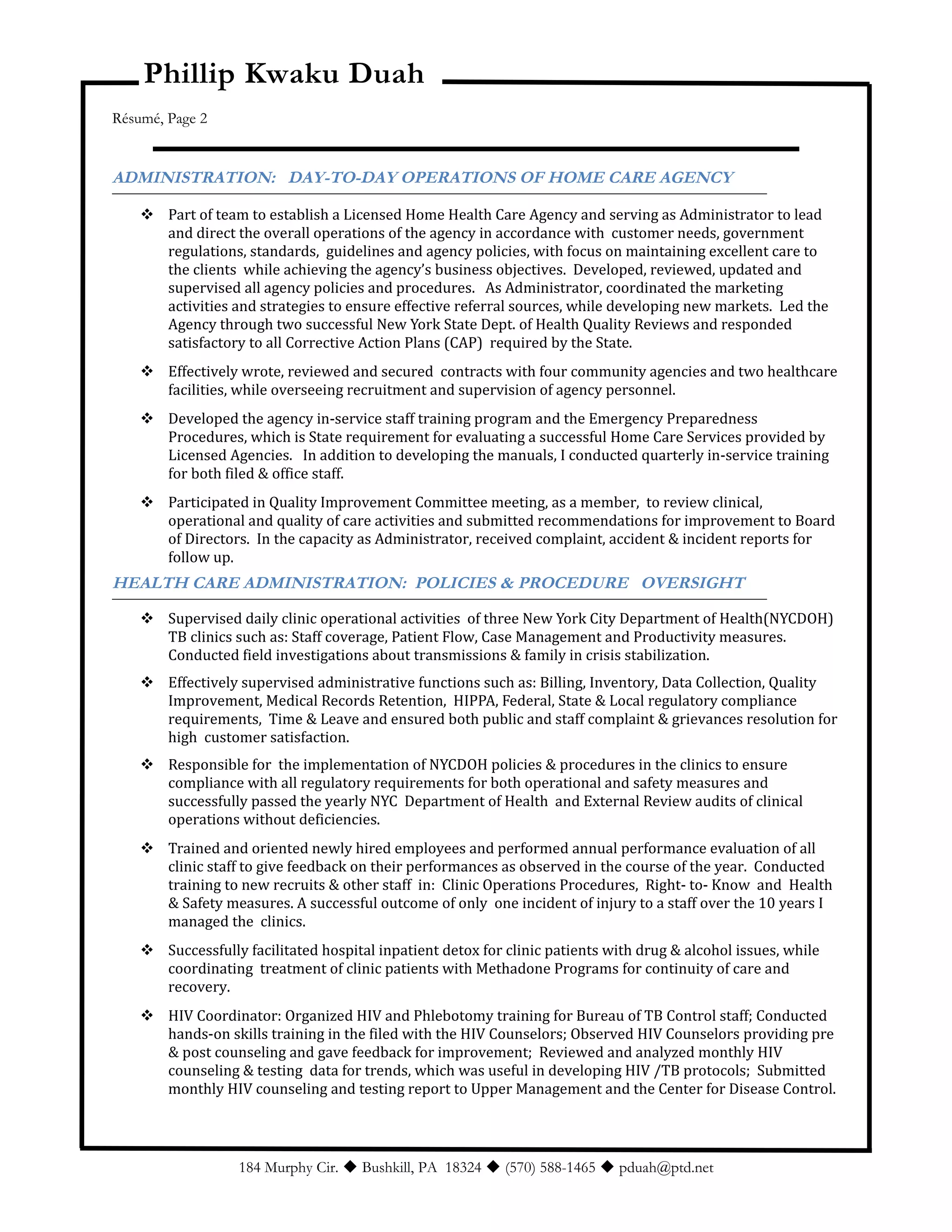 Phillip Duah -Resume (CV) | DOC