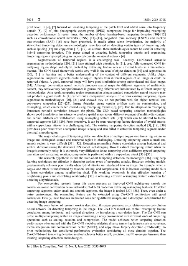 Extraction Of Image Resampling Using Correlation Aware Convolution