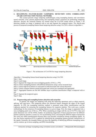 Extraction of image resampling using correlation aware convolution neural networks for image ...