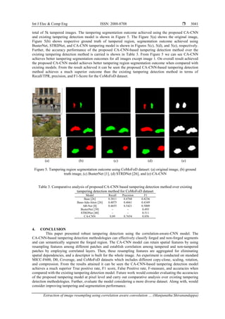 Extraction of image resampling using correlation aware convolution neural networks for image ...