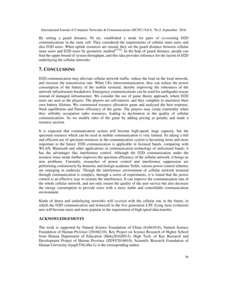 GAME THEORY BASED INTERFERENCE CONTROL AND POWER CONTROL FOR D2D COMMUNICATION IN CELLULAR ...