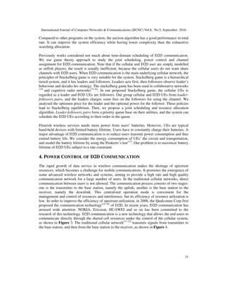 GAME THEORY BASED INTERFERENCE CONTROL AND POWER CONTROL FOR D2D COMMUNICATION IN CELLULAR ...