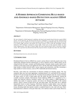 A HYBRID APPROACH COMBINING RULE-BASED AND ANOMALY-BASED DETECTION AGAINST DDOS ATTACKS | PDF