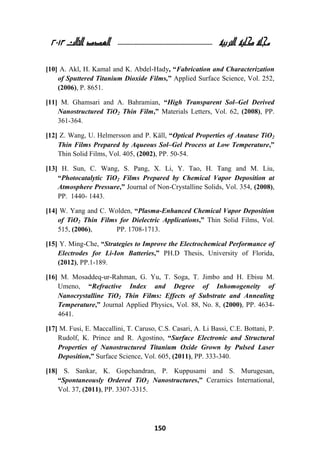 Study of Annealing Effect on the Some Physical Properties of Nanostructured TiO2 films prepared ...