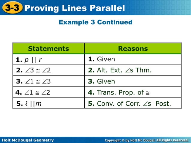 Proving Lines Parallel Lesson Presentation.ppt