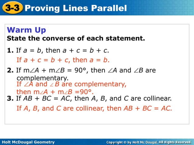 Proving Lines Parallel Lesson Presentation.ppt
