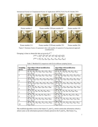 VIDEO SEGMENTATION & SUMMARIZATION USING MODIFIED GENETIC ALGORITHM | PDF