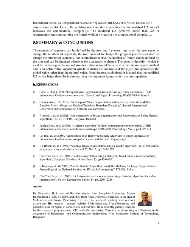 VIDEO SEGMENTATION & SUMMARIZATION USING MODIFIED GENETIC ALGORITHM | PDF