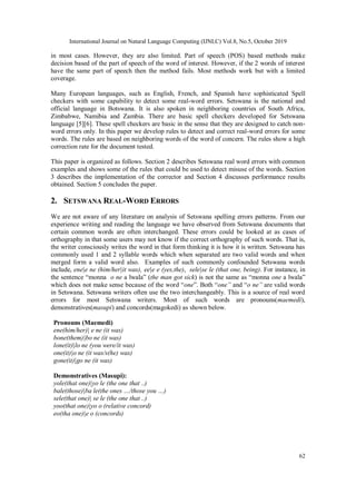 AUTO CORRECTION OF SETSWANA REAL-WORD ERRORS | PDF | Technology & Computing