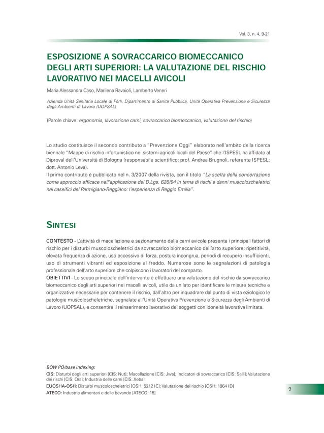 85 2015 esposizione a sovraccarico biomeccanico | PDF