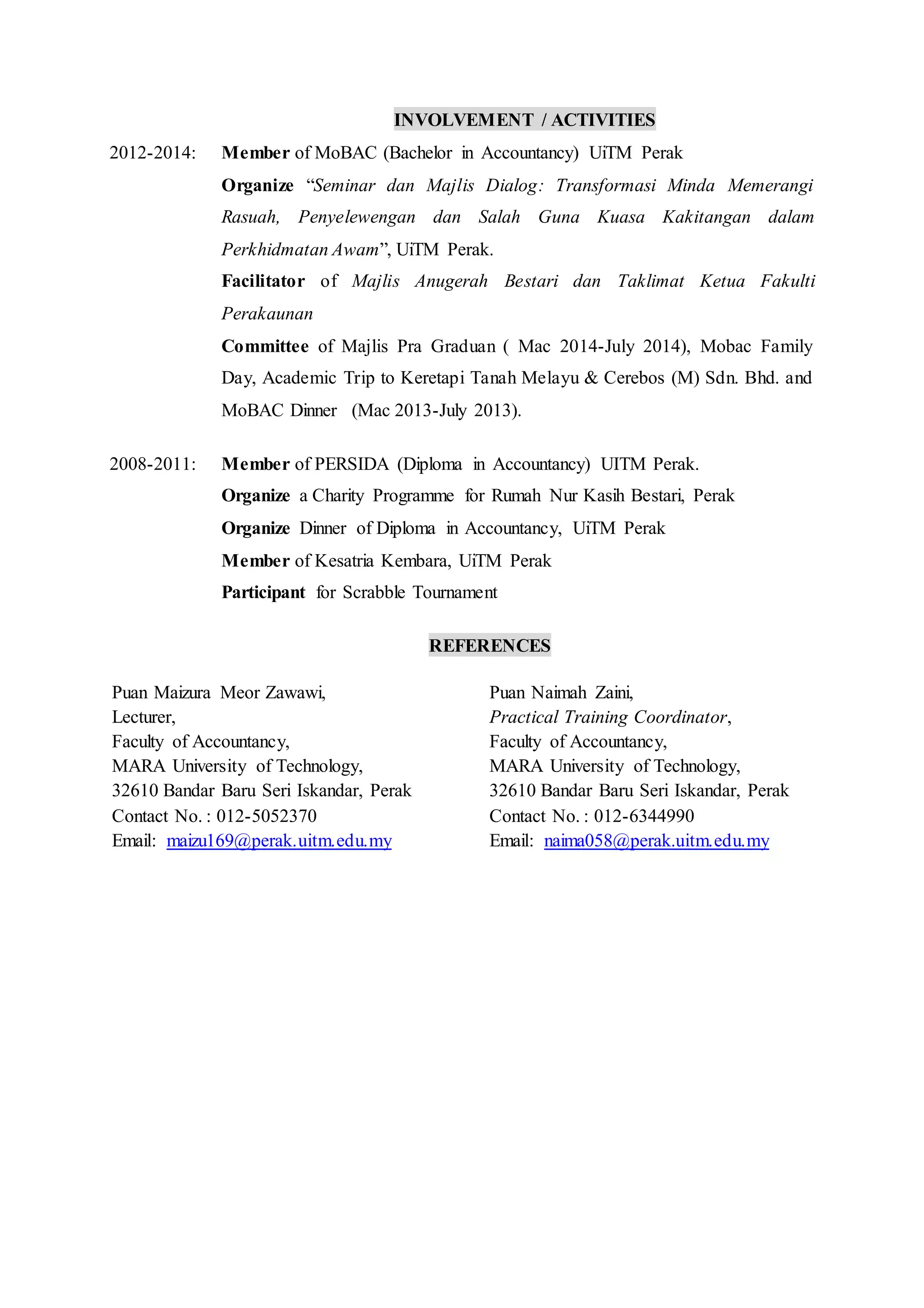 Aishah Hussain cv3 | PDF