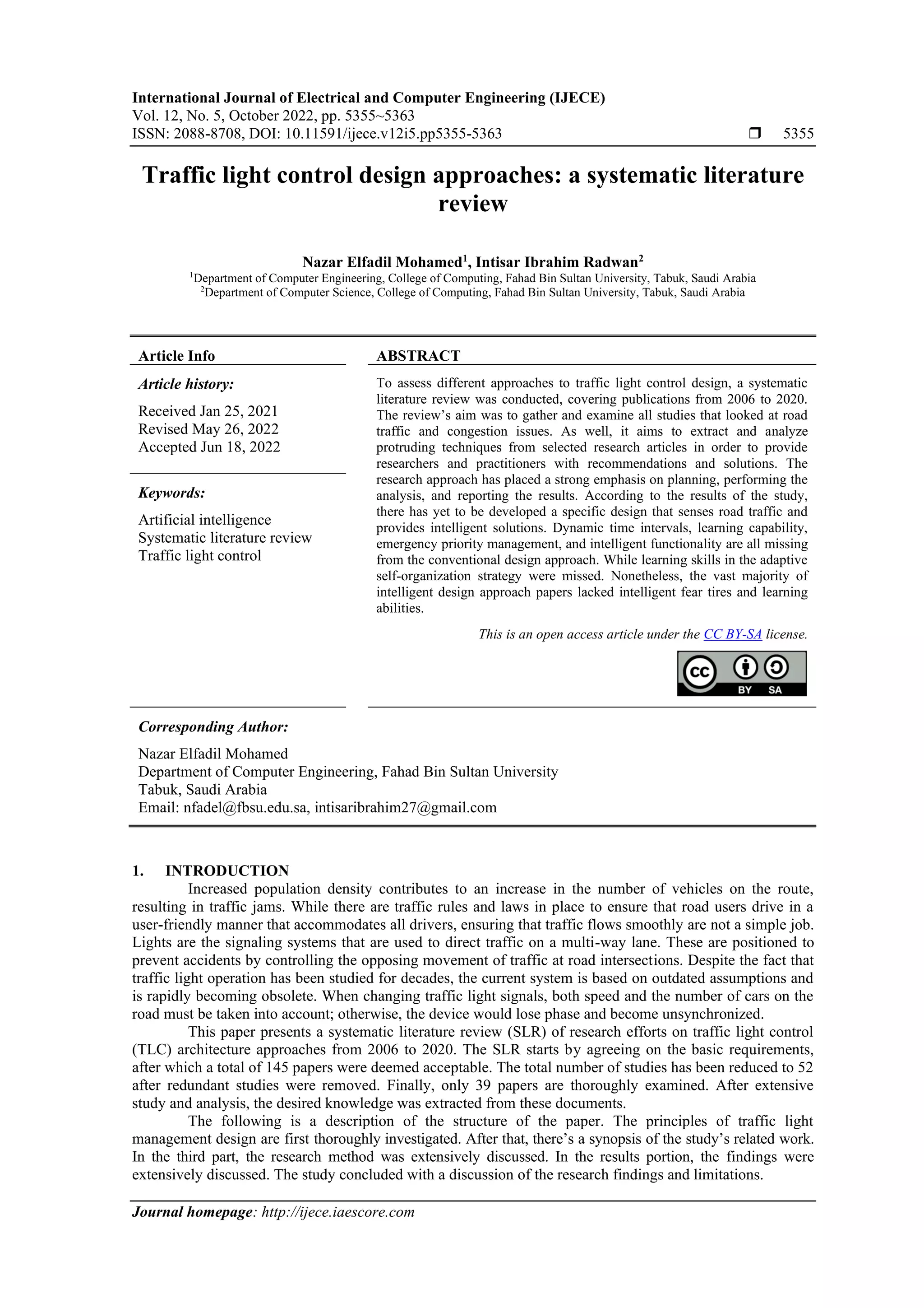 Traffic light control design approaches: a systematic literature review ...