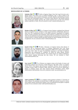 Dialectal Arabic sentiment analysis based on tree-based pipeline optimization tool | PDF