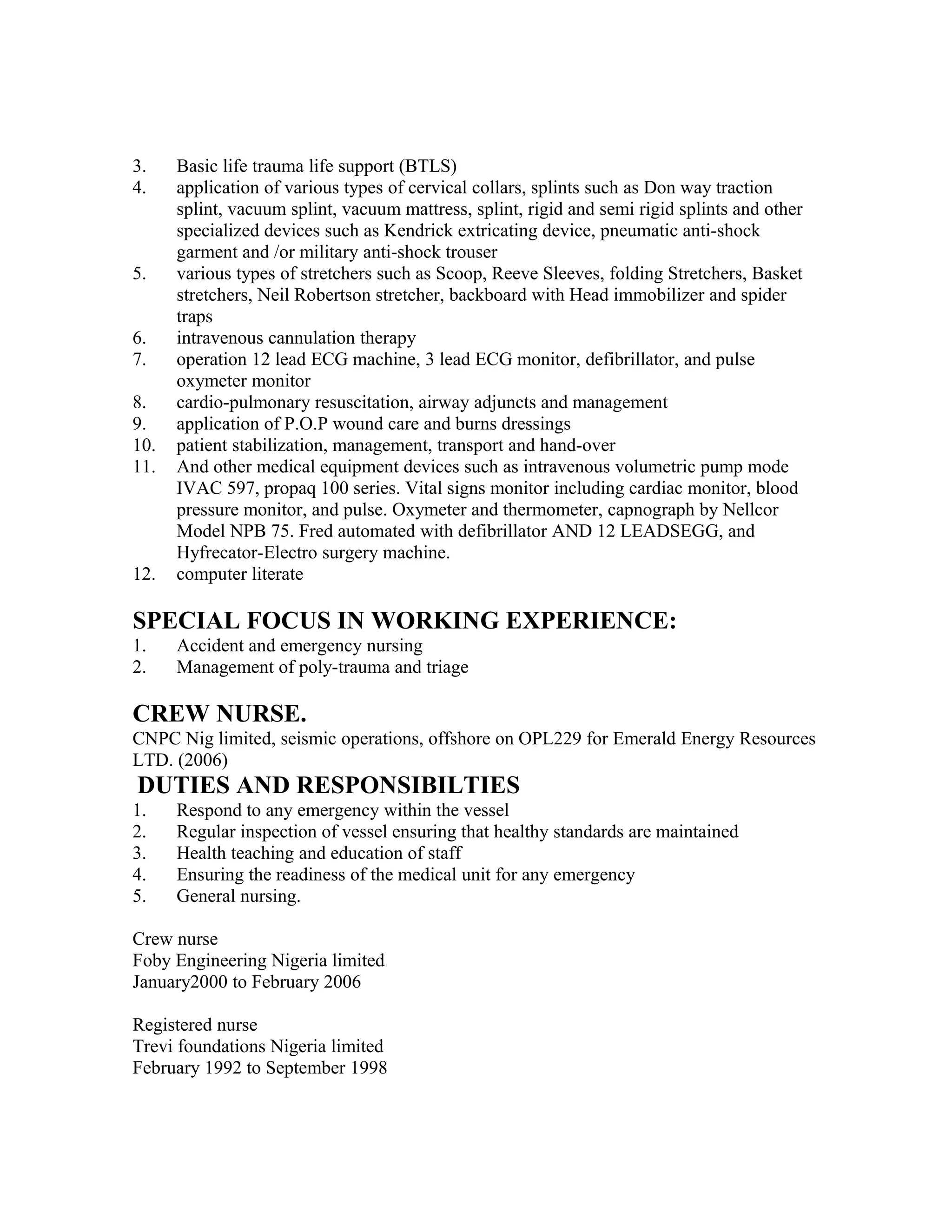ewere gen recent cv(1) | DOC