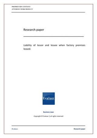 Factory Lease and defination of 'occupier' | PDF