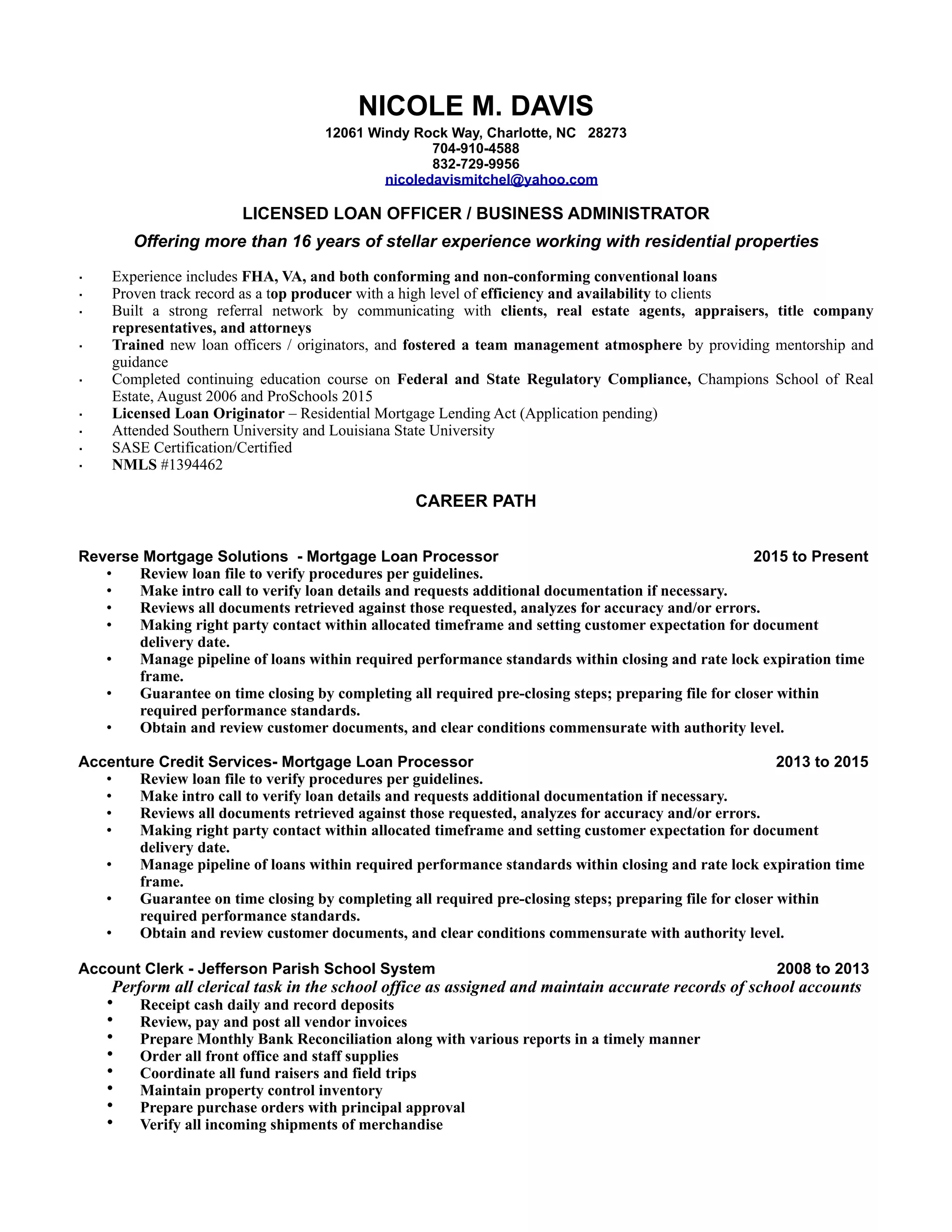 NICOLE DAVIS-RESUME 2 | PDF