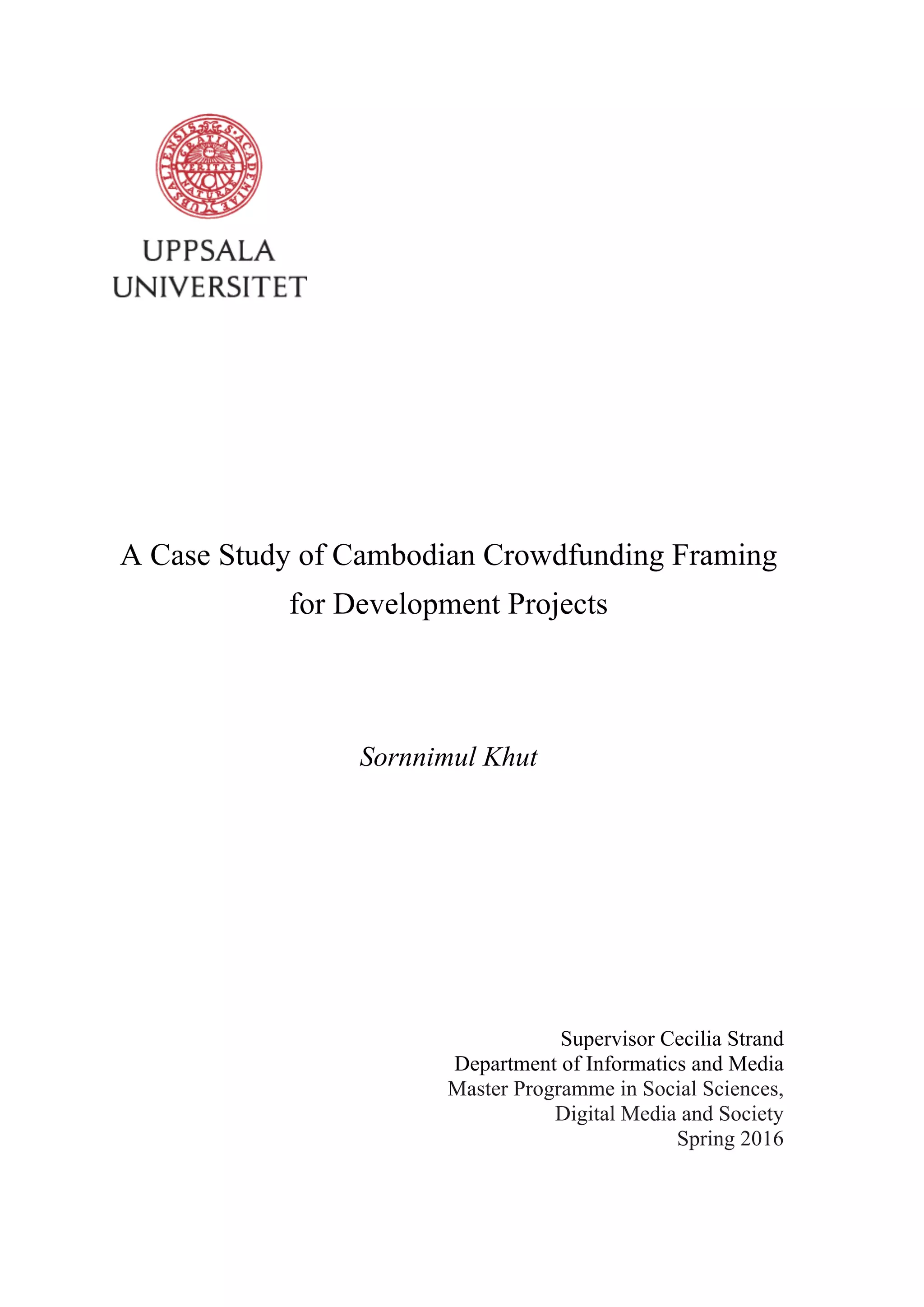 Sornnimul Khut's Master Thesis-A Case Study of Cambodian Crowdfunding ...