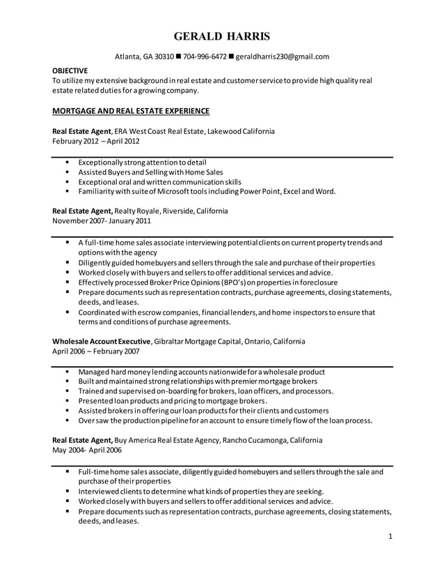 2014 Resume for Gerald Harris | PDF