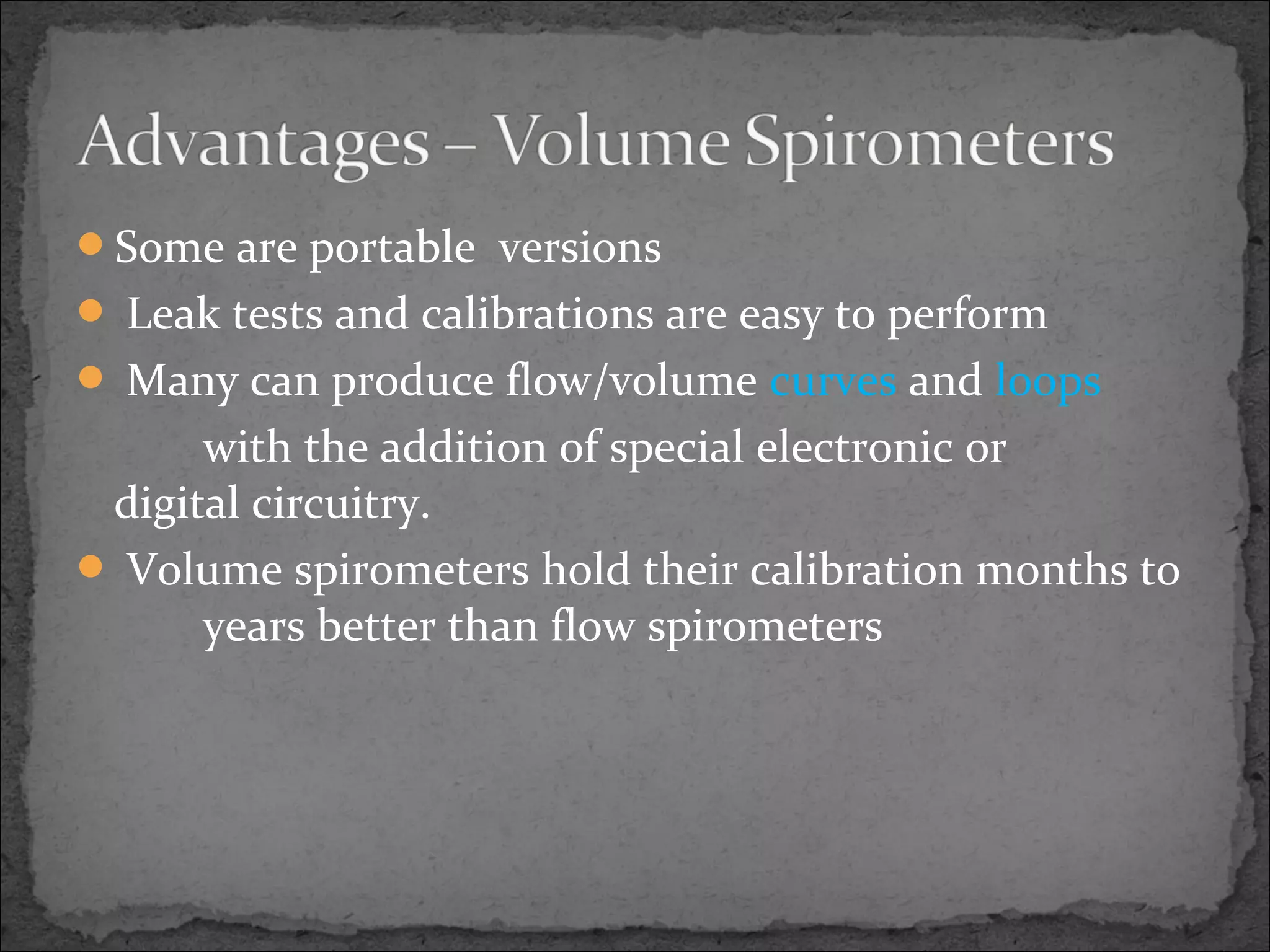 spirometry (measurements of the flow and volumes of air) | PPT