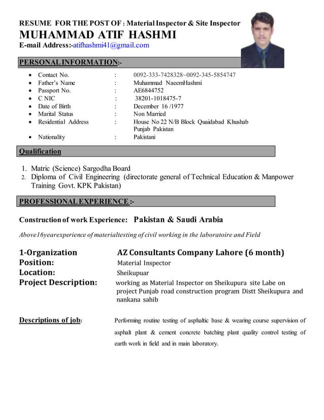 atif hashmi cv new updated by 2015 | DOCX