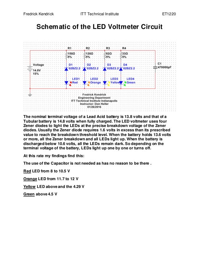 Schematic of the LED Voltmeter Circuit